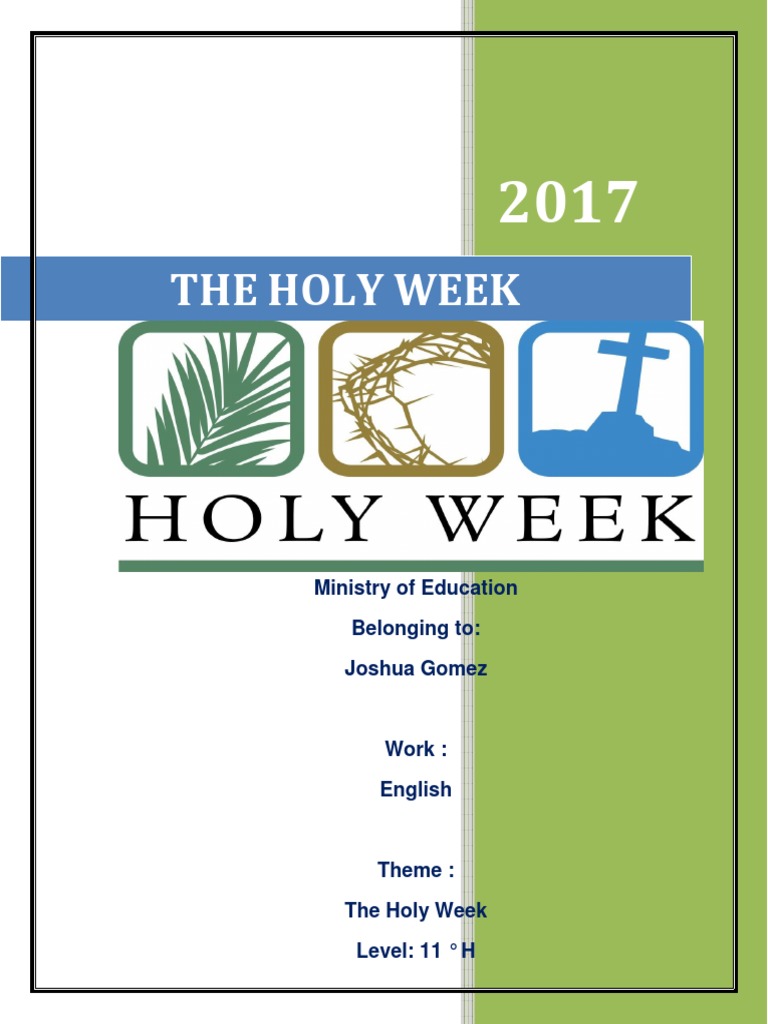 The Holy Week | PDF | Easter | Liturgical Year