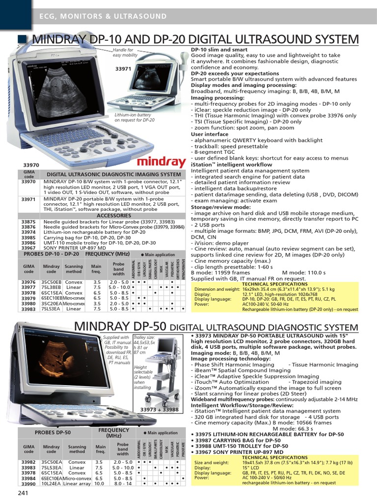 Mindray Dp 10 20 | Medical Imaging | Usb