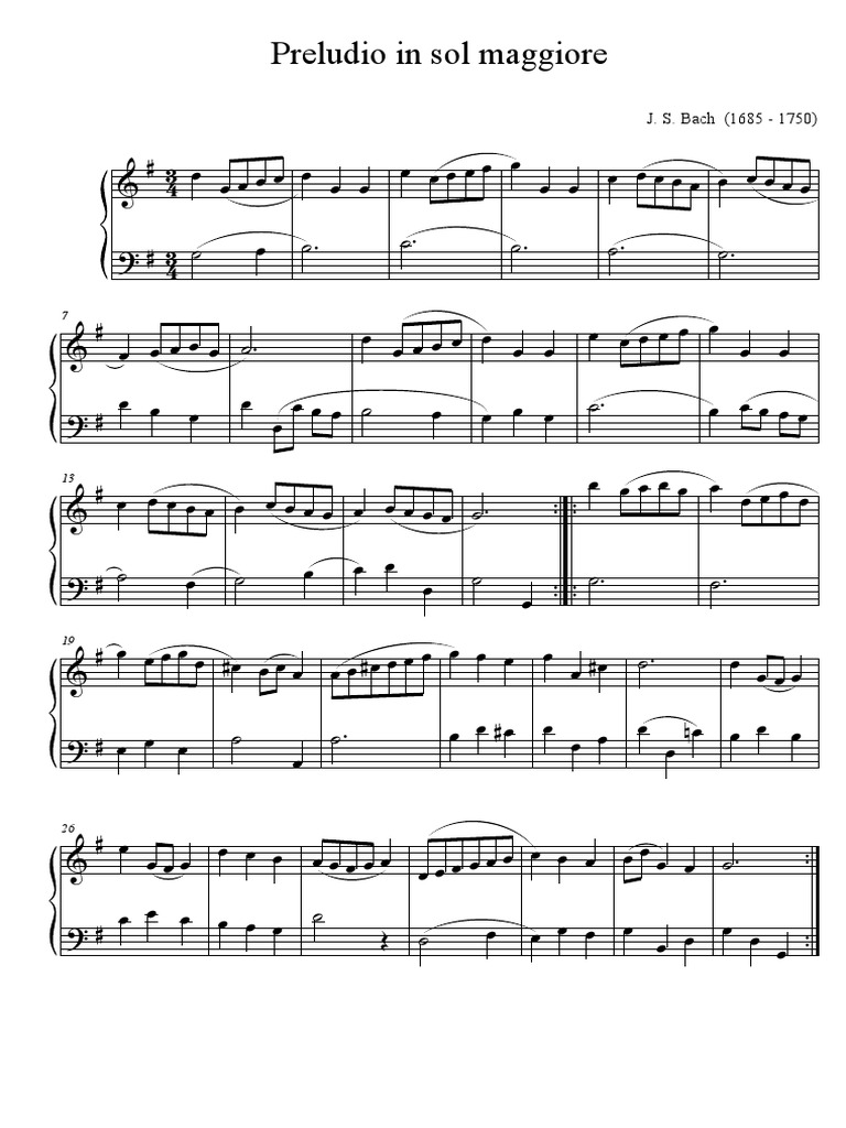 Bach Minuetto in Sol Maggiore | PDF