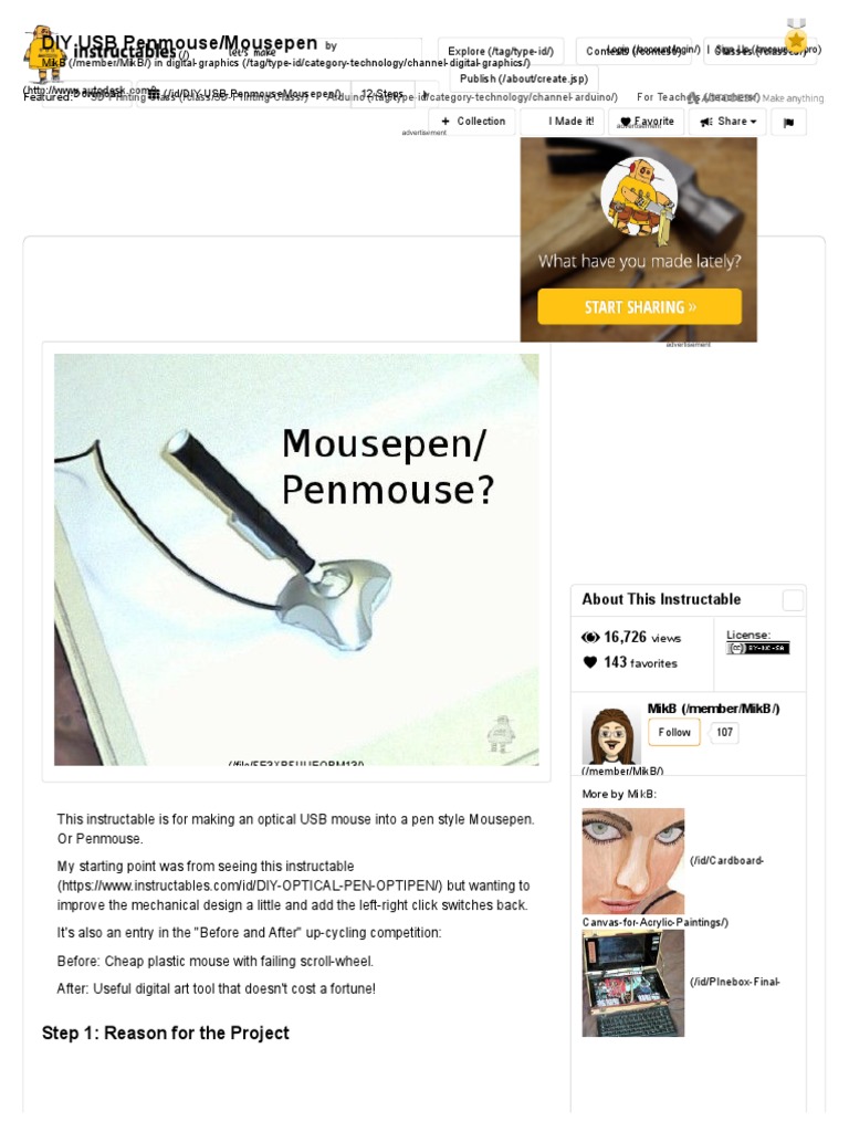 DIY USB Penmouse - Mousepen - All | PDF | Touchscreen | Usb
