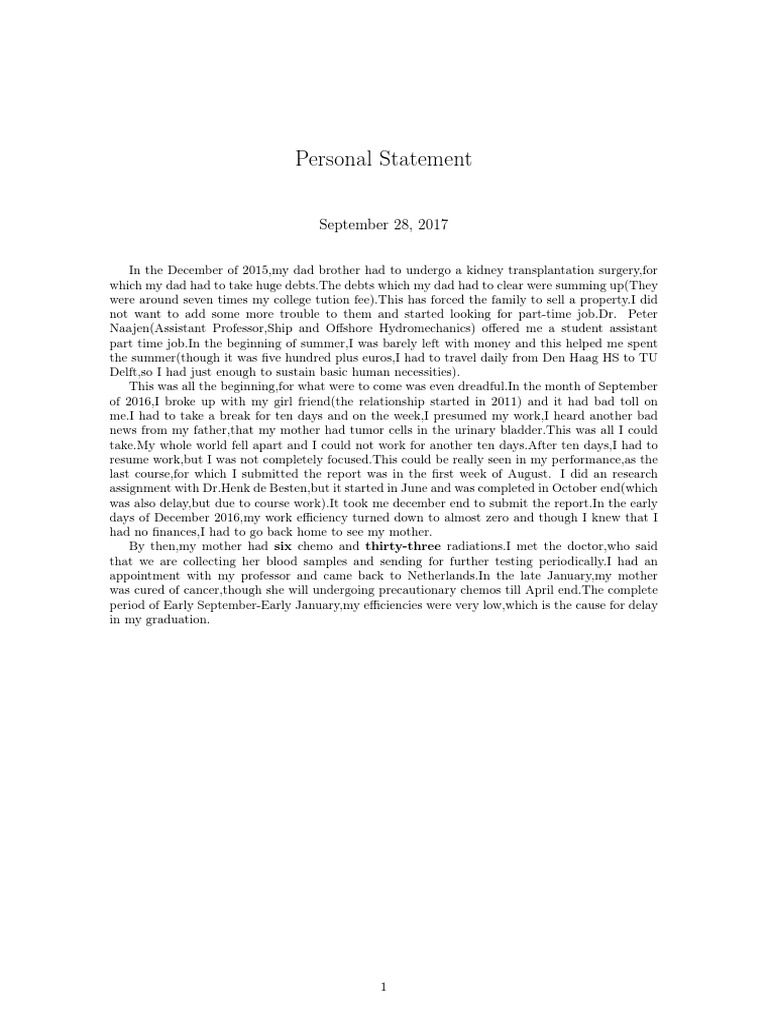 Personal Statement | PDF