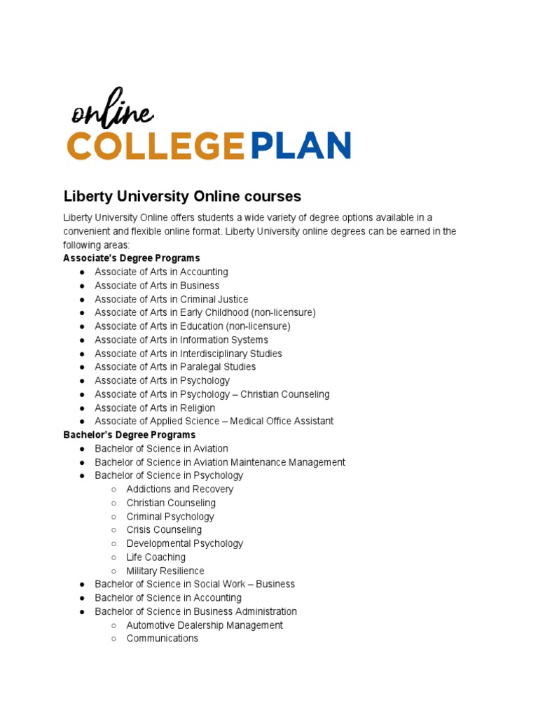 Liberty University Online Courses | PDF | Master's Degree | Master Of Arts