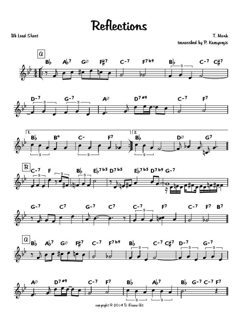 Reflections Lead Sheet BB | PDF