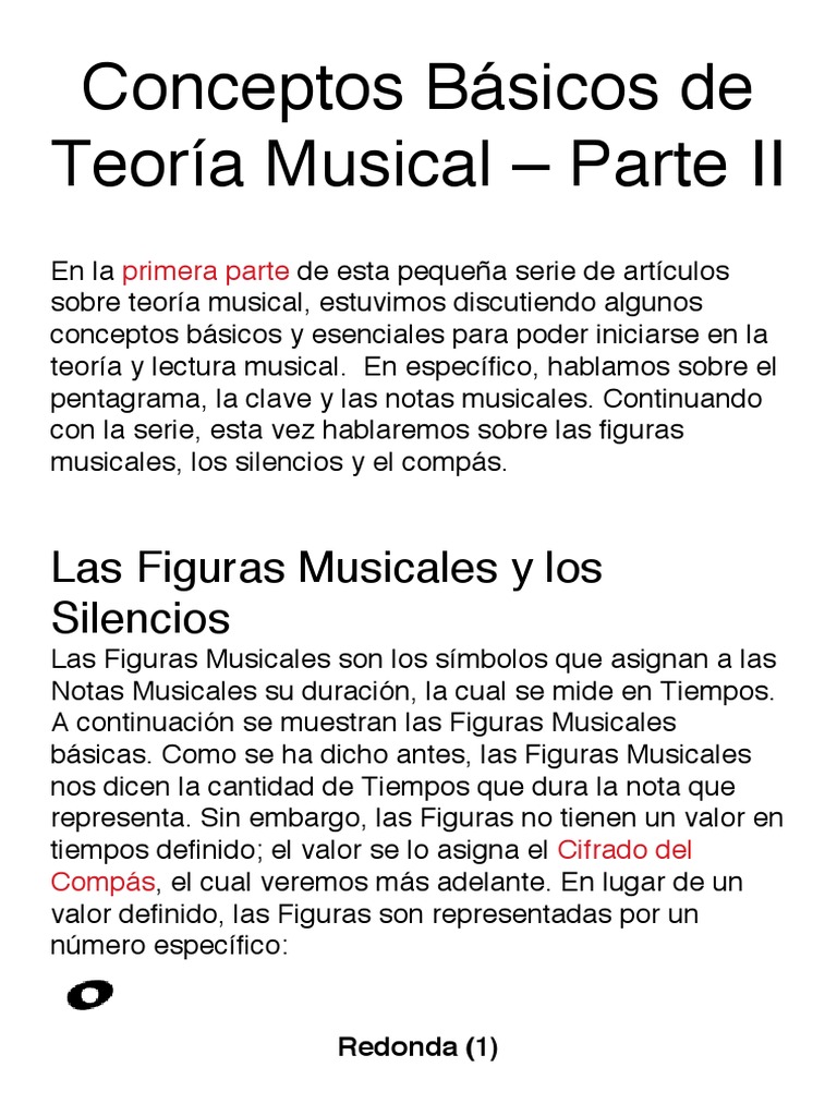 Conceptos Básicos de Teoría Musical - Parte II | PDF | Notación ...