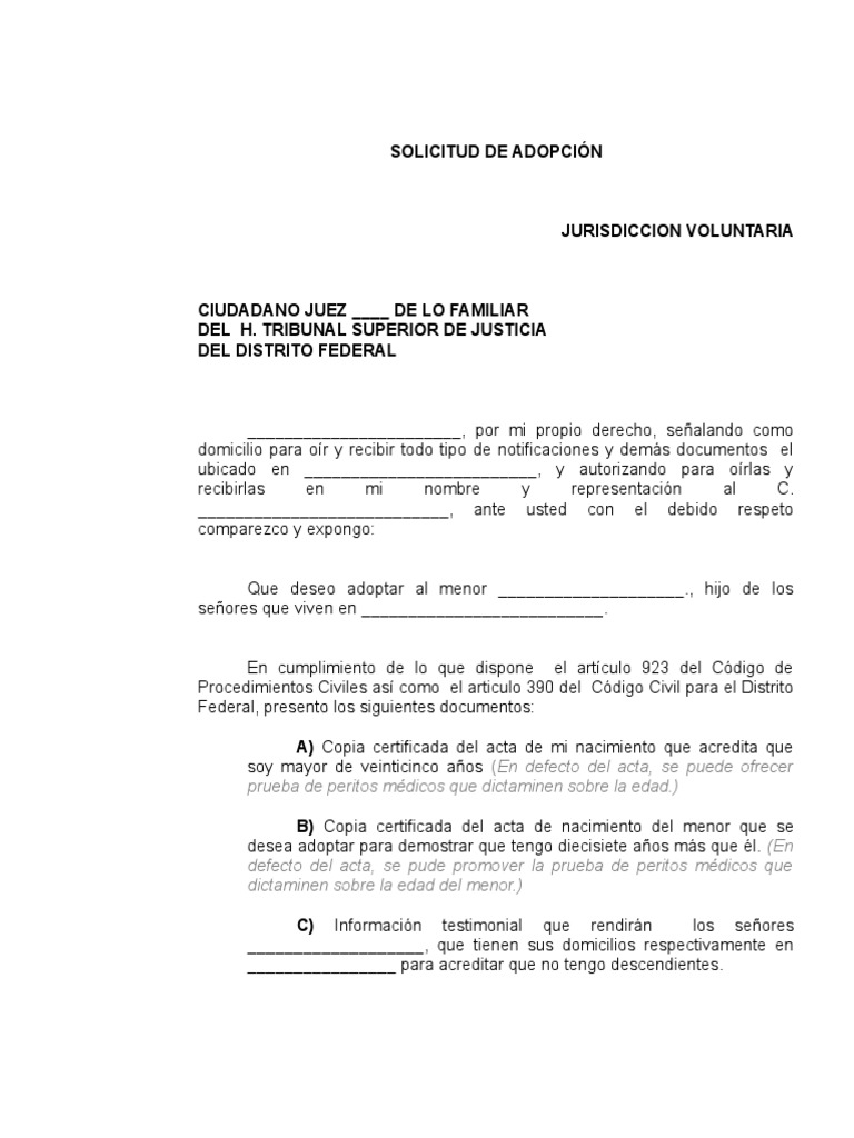 Solicitud de Adopci N | PDF | Adopción | Virtud