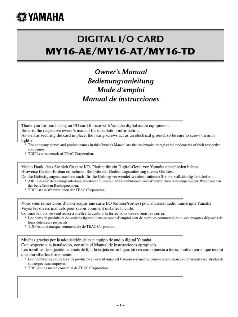 My16-Td My16-At | PDF | Manufacturing Companies Of Japan | Electrical ...