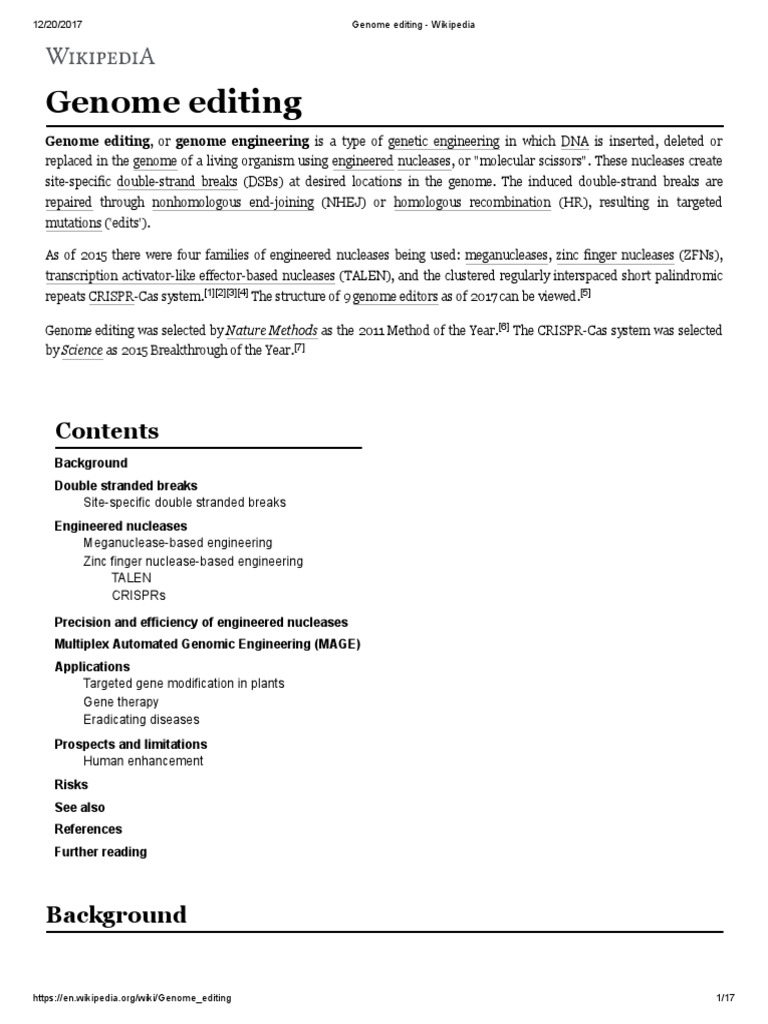 Genome Editing | PDF | Crispr | Dna