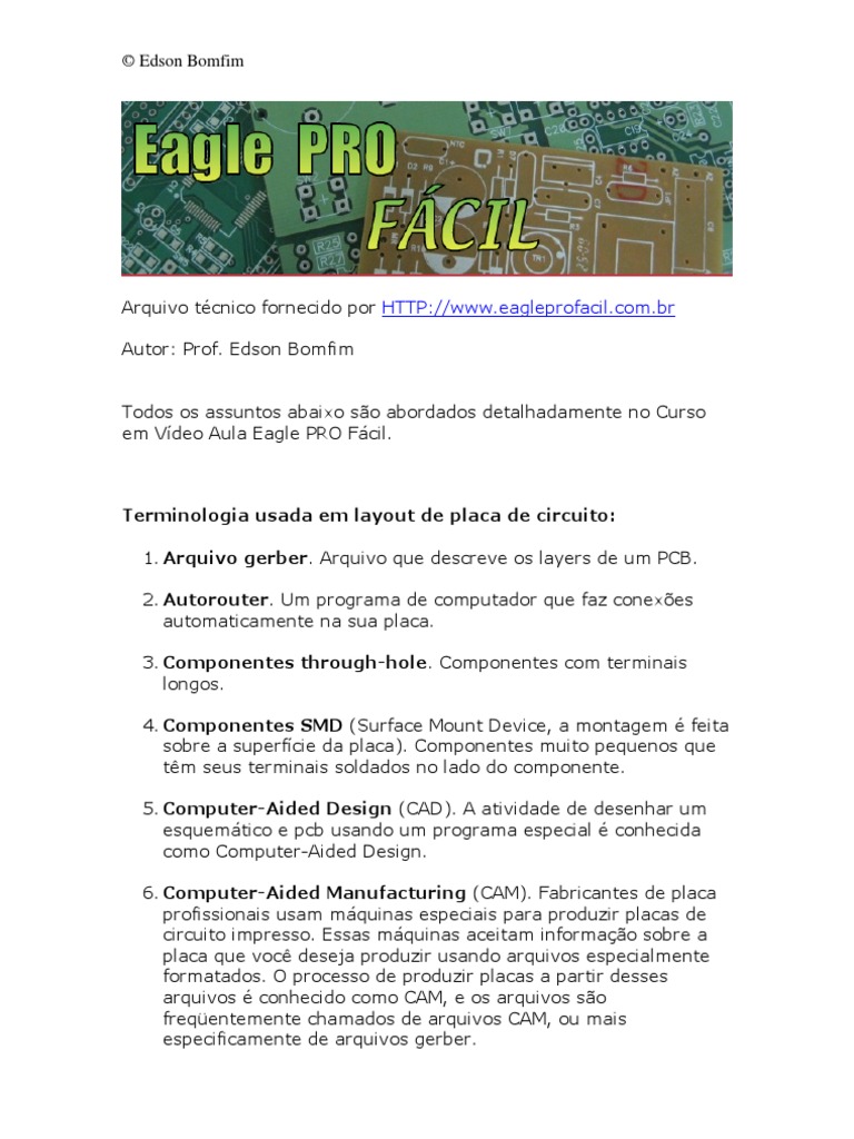 Eagle Layout Editor | PDF | Placa de circuito impresso | Engenharia Eletrônica
