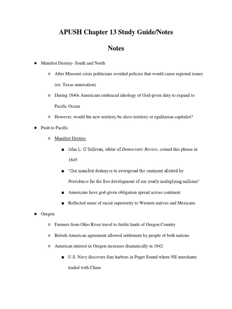 Apush Chapter 13 Notes | PDF | Abraham Lincoln | James Buchanan