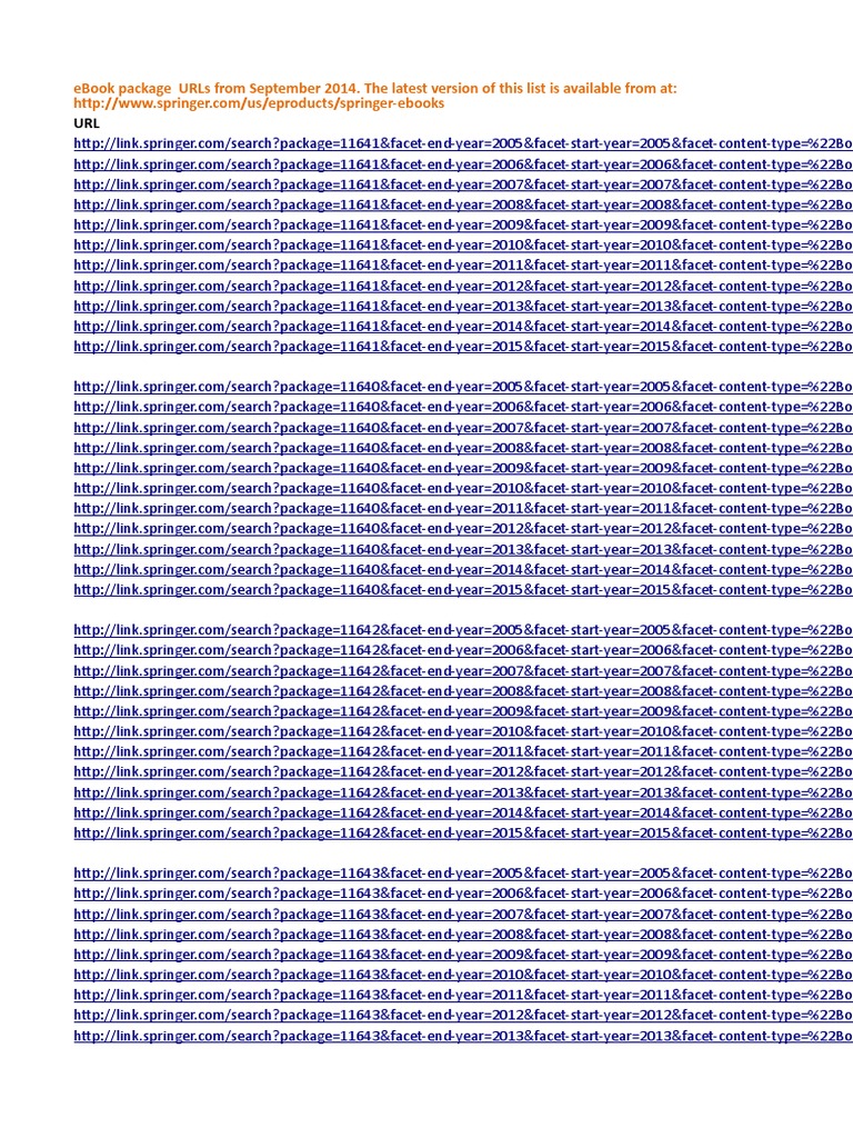 SpringerLink Ebook Title List | Download Free PDF | Physics ...