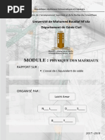 TP 3 M.D.C. L'équivalent de Sable | PDF | Matériaux de construction ...