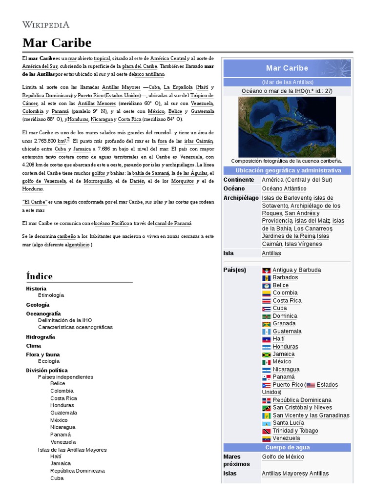 Mar Caribe | PDF | Ciencias de la Tierra | Oceanografía