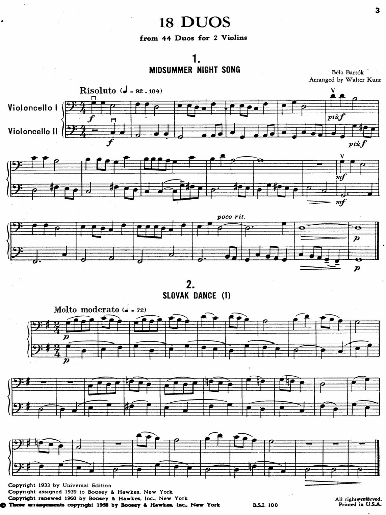18 Duos, Bartok | PDF