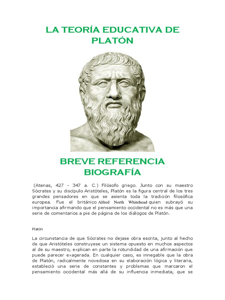 La Teoría Educativa de Platón | Platón | Sócrates