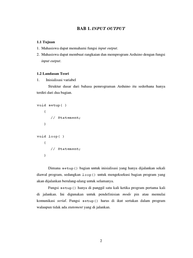 Input Output Pada Arduino | PDF