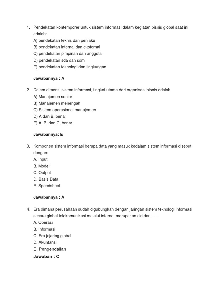 Soal Dan Jawaban Multiple Choice | PDF