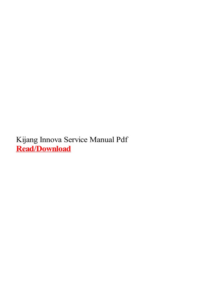 Toyota Kijang Innova Service Manual | PDF | Toyota | Car Manufacturers ...