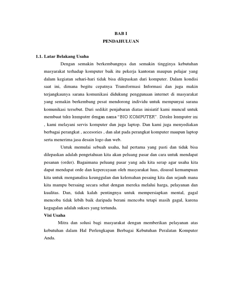 Proposal Usaha Dagang | PDF