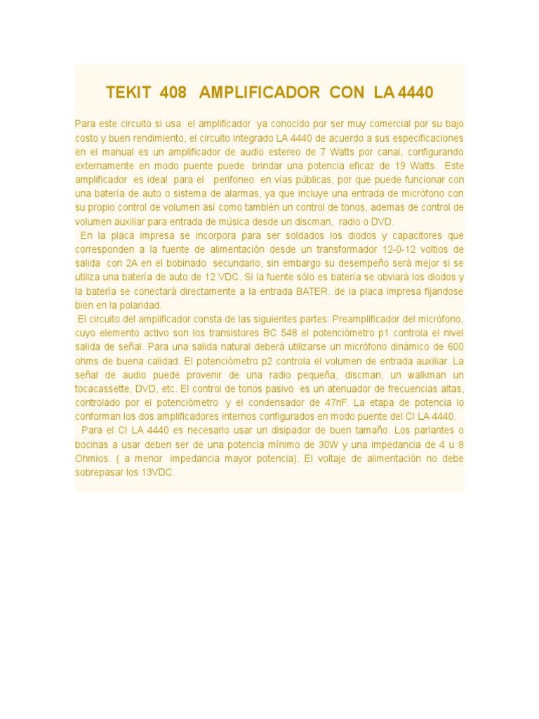 Lista de Proyectos Tekit Al 12-10-14 | PDF | Micrófono | Electrónica de consumo