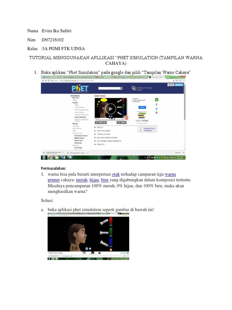 Tutorial Phet Simulasi | PDF