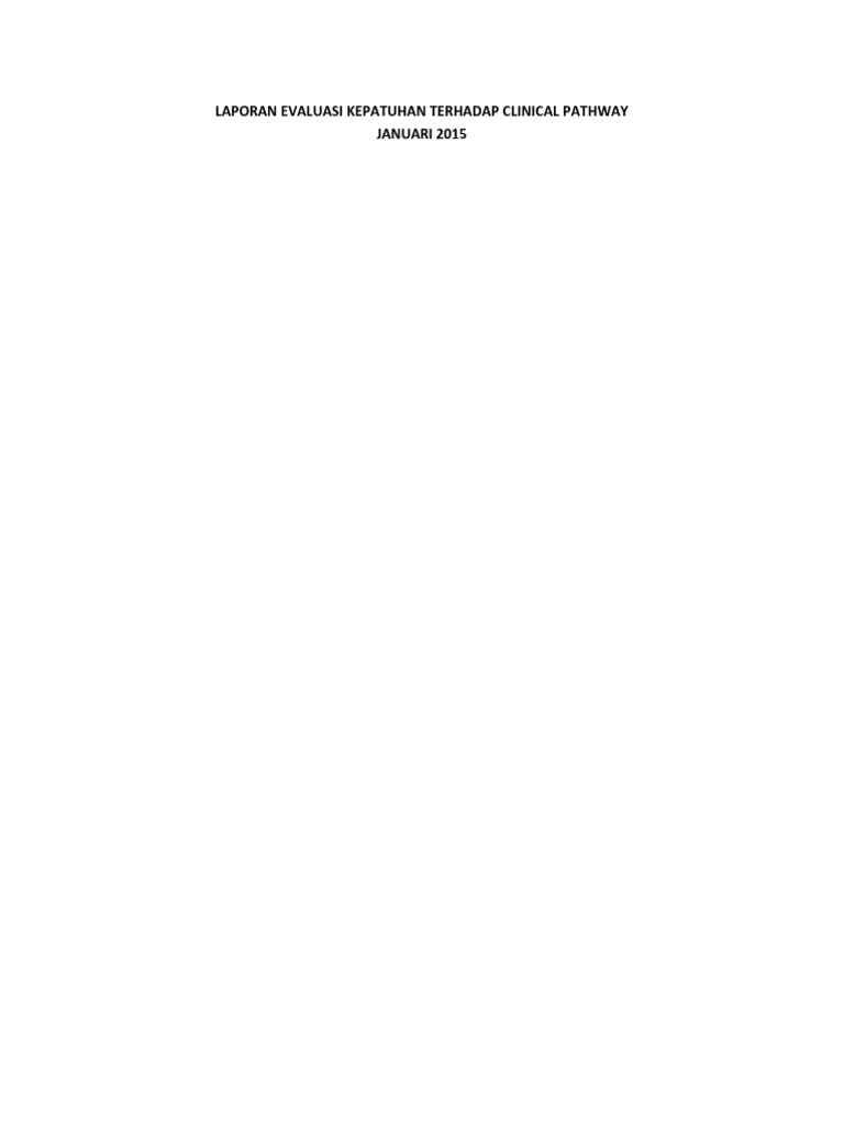Contoh Laporan Evaluasi Kepatuhan Terhadap Clinical Pathway | PDF
