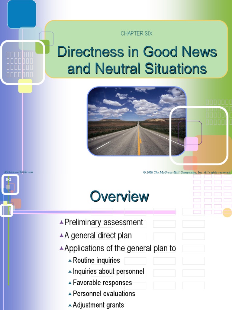 Directness in Good News and Neutral Situations: Chapter Six | PDF ...