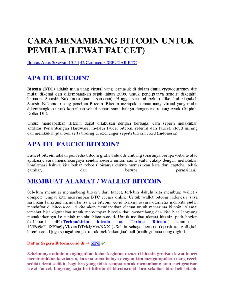 Cara Menambang Bitcoin Untuk Pemula | PDF