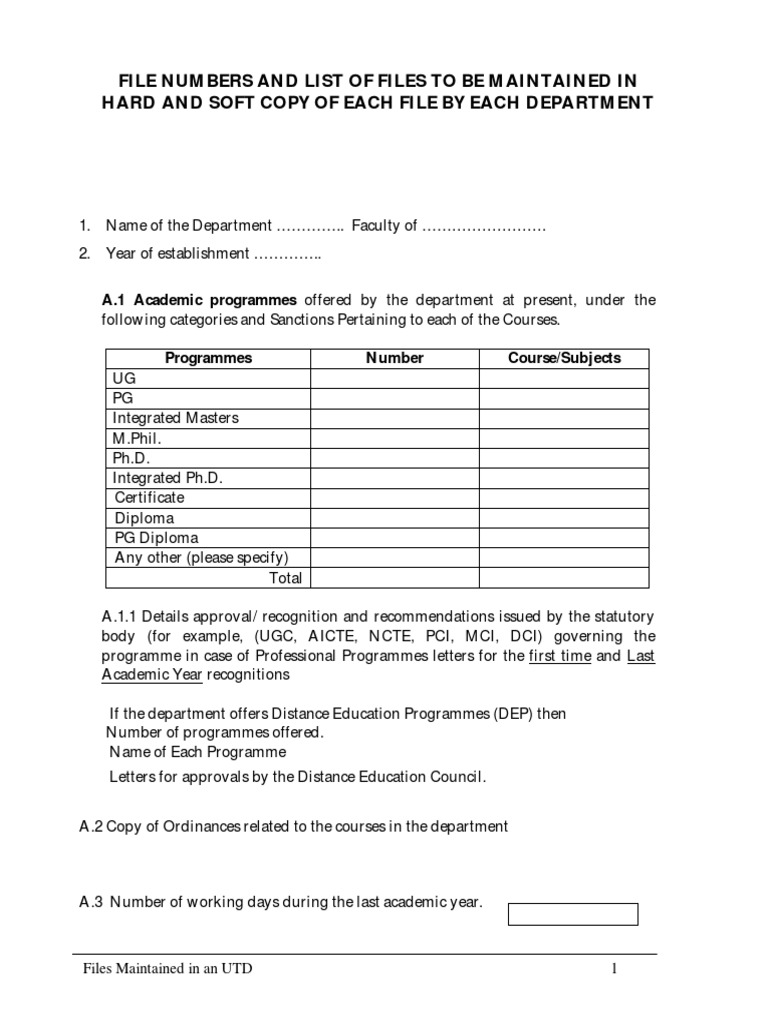 Utd Naac Files Requirements 2012 | PDF | Doctor Of Philosophy | Curriculum