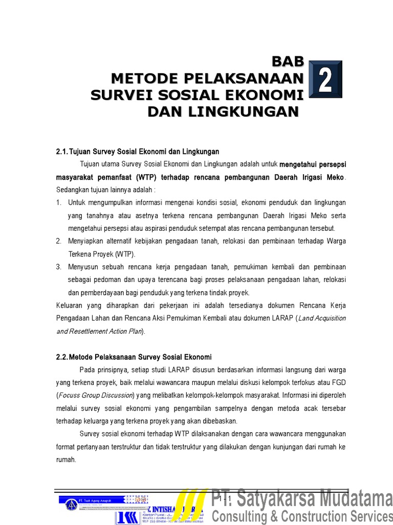Bab 2 - Metode Pelaksanaan Survey Sosek | PDF