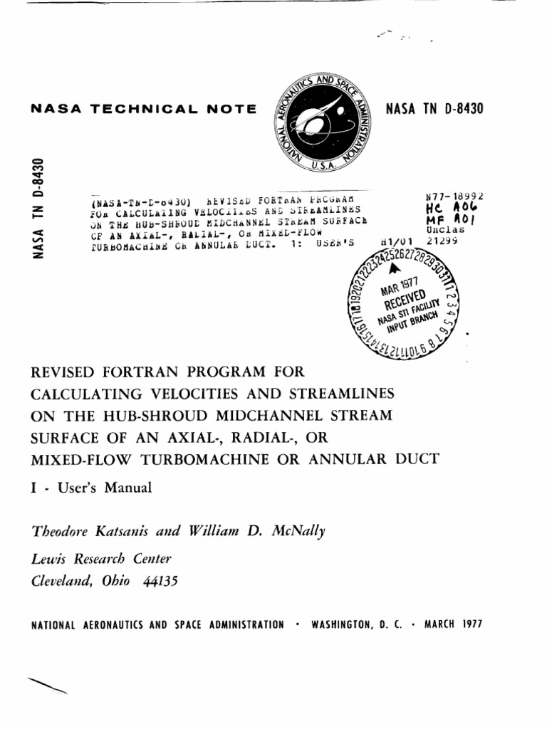 Revised Fortran Program For Calculating Velocities And Streamlines I