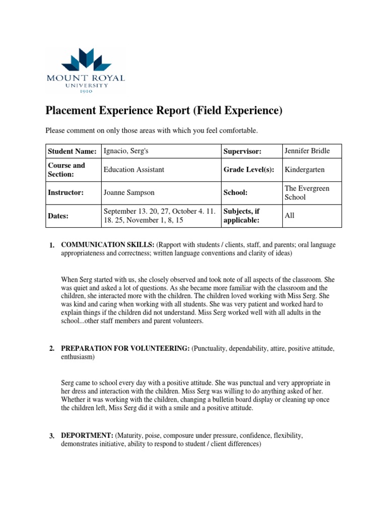 Placement Experience Report | PDF | Confidentiality | Privacy