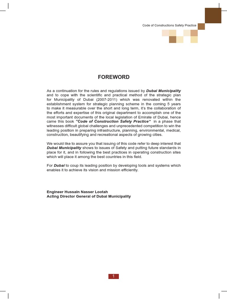 DM Code of Construction and Safety Practice | PDF | Occupational Safety ...