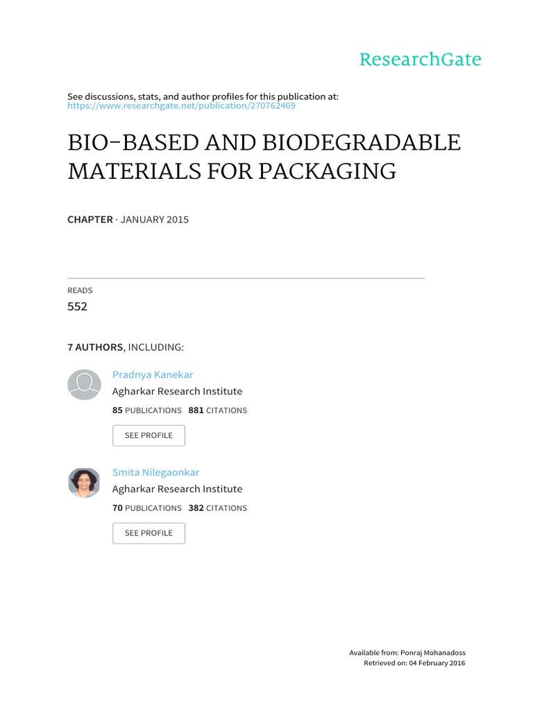 BioPolymer Based Packaging Book | PDF | Plastic | Polymers