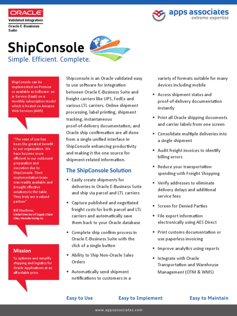Oracle Shipping Software - Oracle Multi Carrier Shipping | PDF | Cargo ...