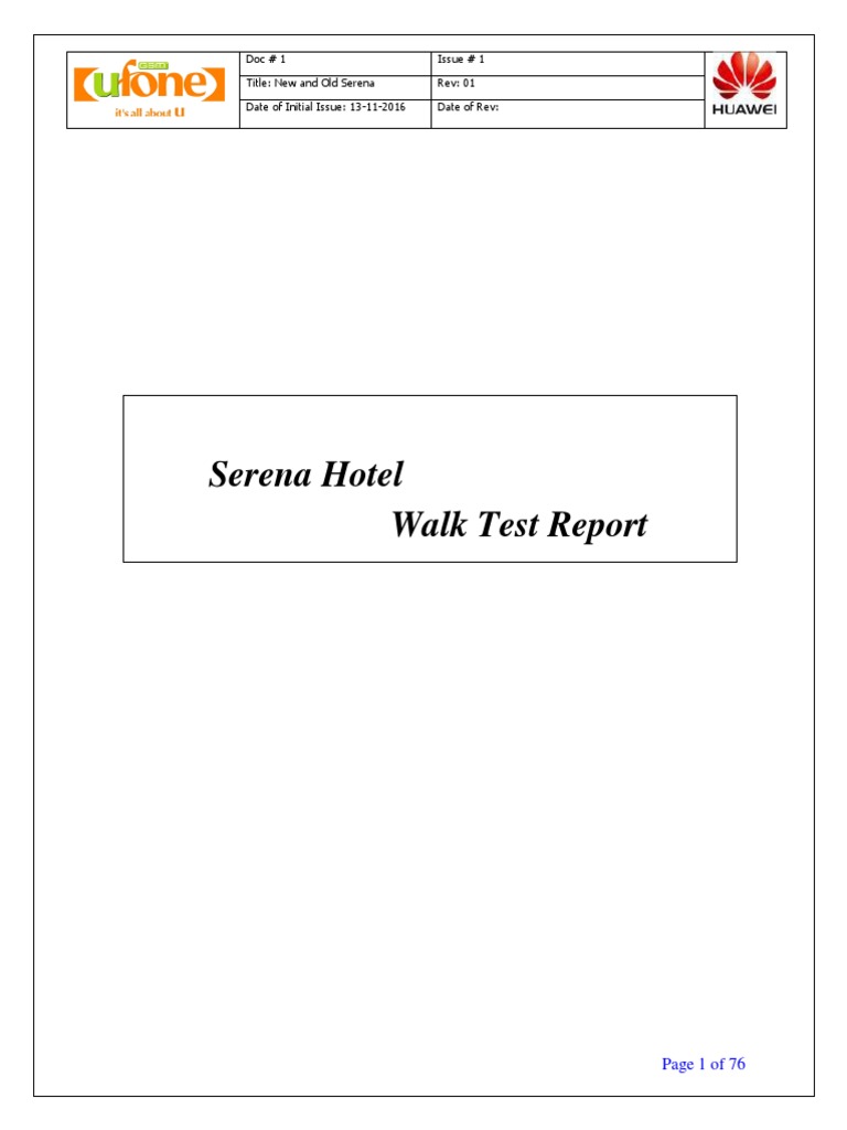Serena Hotel Walk Test Report | Download Free PDF | Telecommunications ...