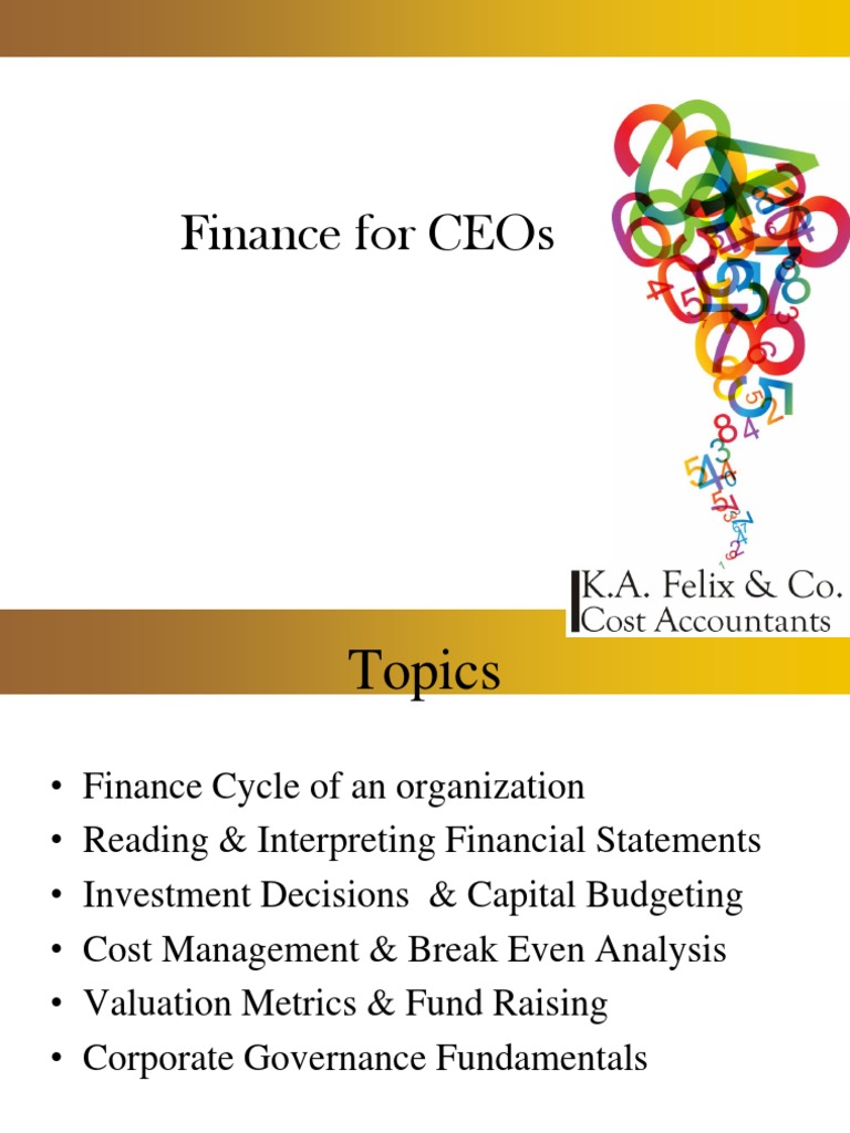Essential Finance Guide for CEOs | PDF | Expense | Investing