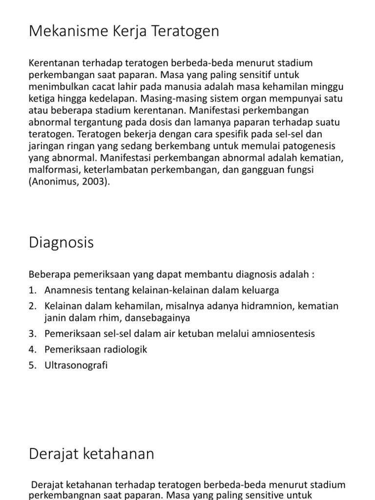 Mekanisme Kerja Teratogen | PDF