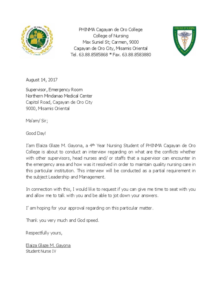 Letter To Supervisor | PDF