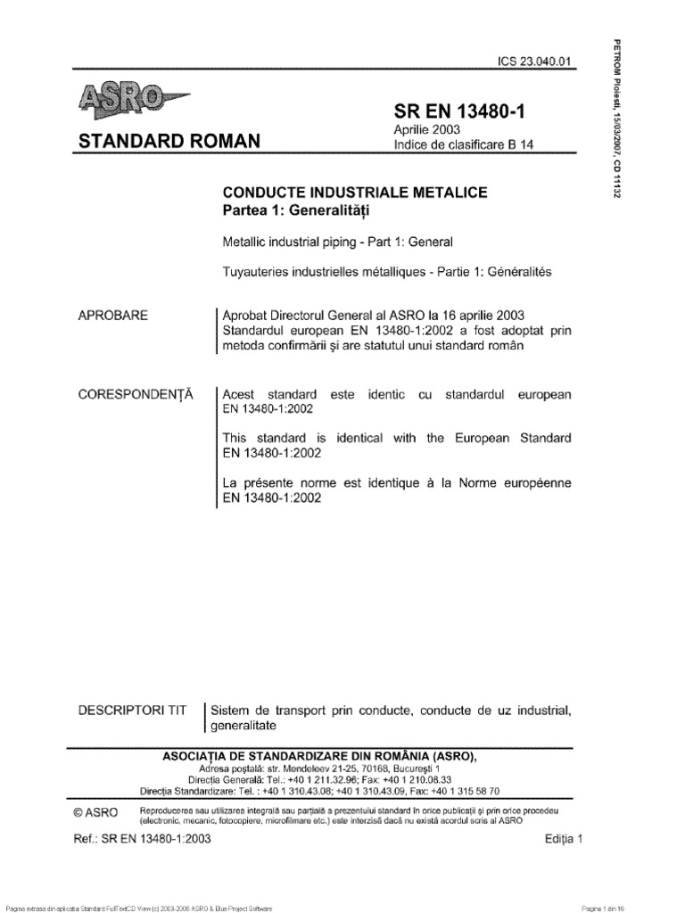 SR en 13480-1 2003 PDF | PDF