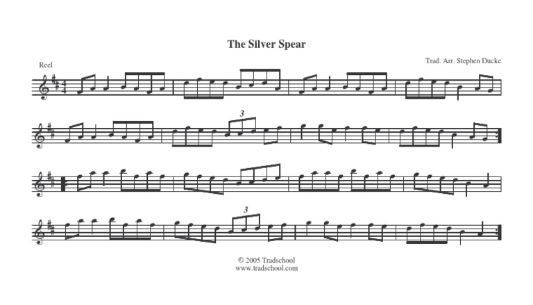 The Silver Spear: Trad. Arr. Stephen Ducke Reel | PDF