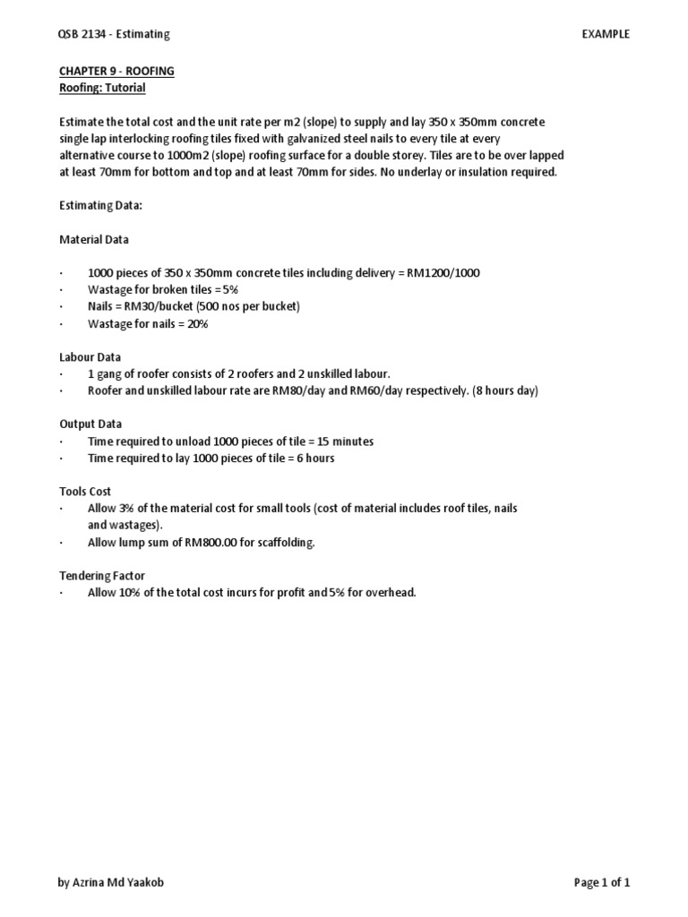 Tutorial Roofing 1 | PDF
