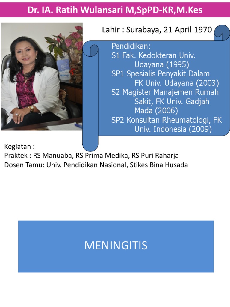 Dr. Ia. Ratih Wulansari M, SPPD-KR, M.Kes: Lahir: Surabaya, 21 April ...