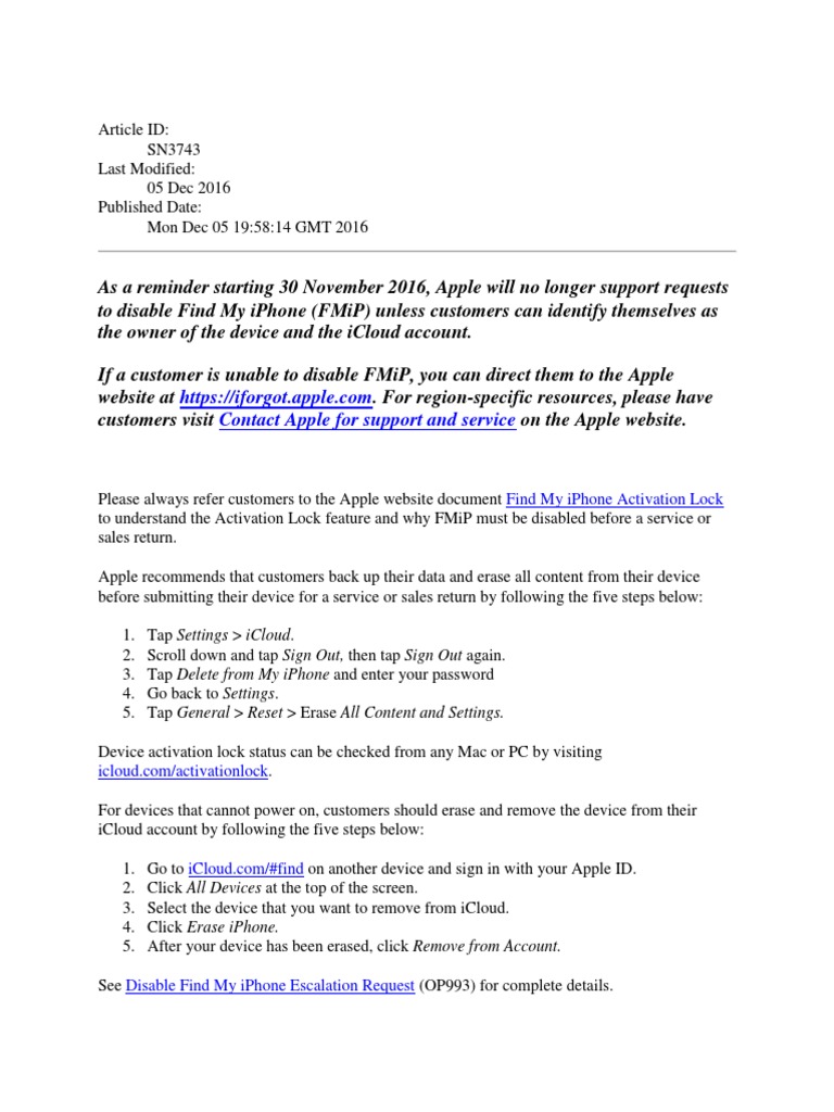 Dezactivare Optiune FMiP - Dec-2016 | PDF | I Cloud | I Phone