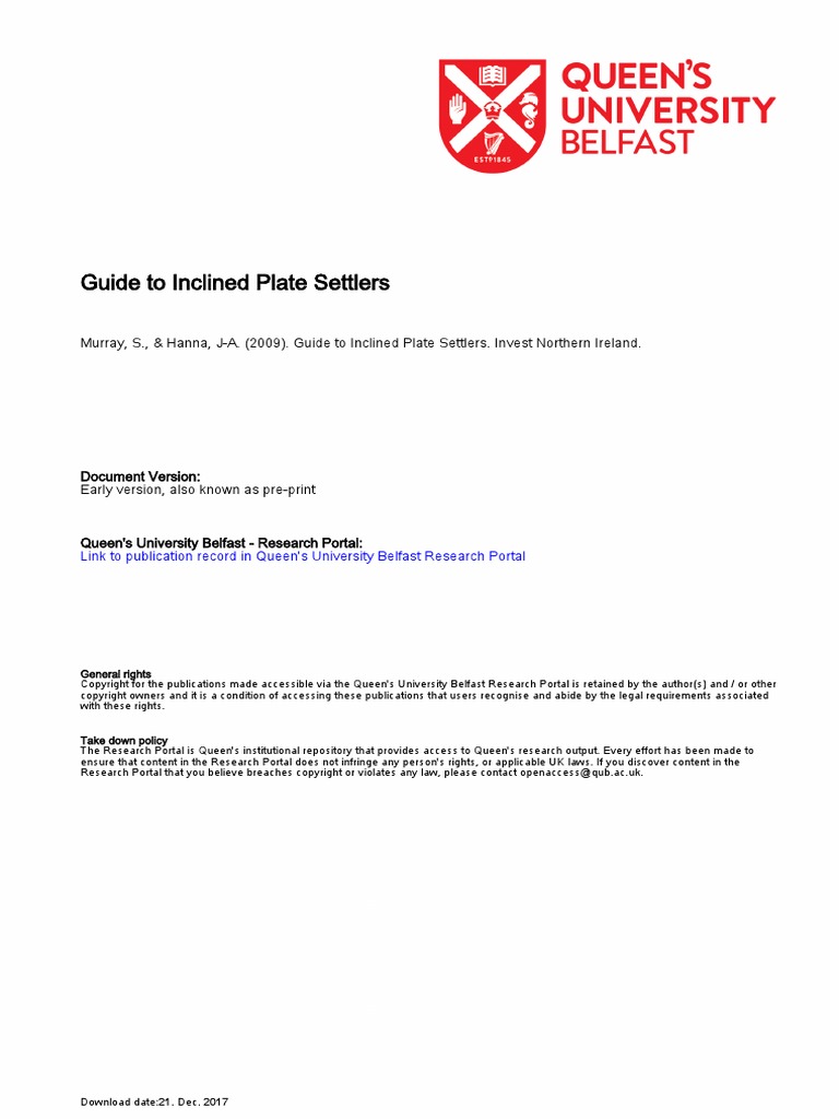 Guide To Inclined Plate Settlers | PDF | Sewage Treatment ...