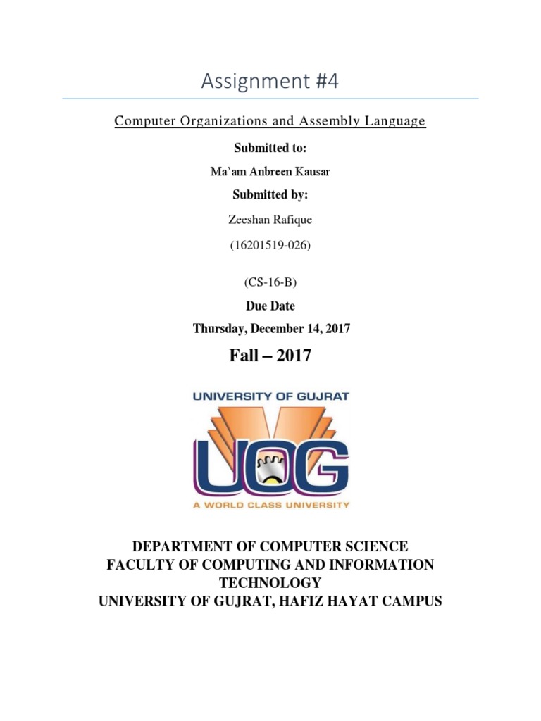 Assignment #4: Fall - 2017 | PDF | Software Development | Computer Hardware