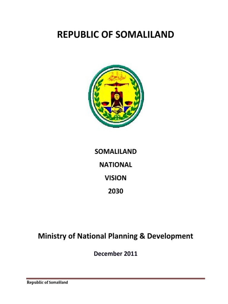 Somaliland Vision 2030 | PDF | Economic Development | Poverty