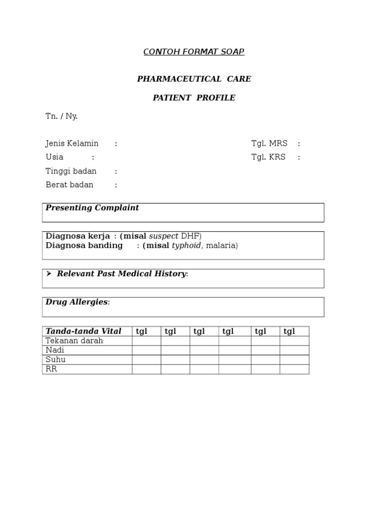Contoh Format SOAP Farmasi | PDF