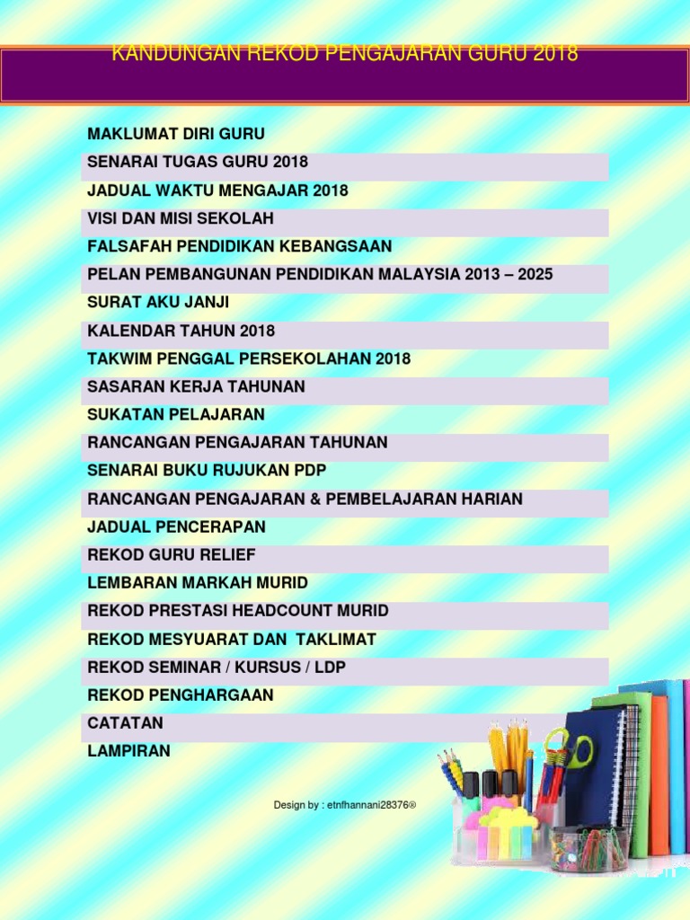 Kandungan Fail RPH 2018