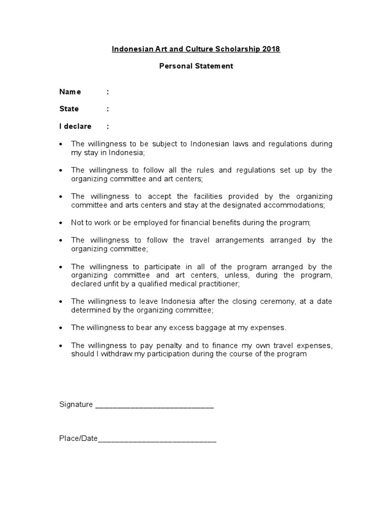 Personal Statement BSBI 2018 | PDF