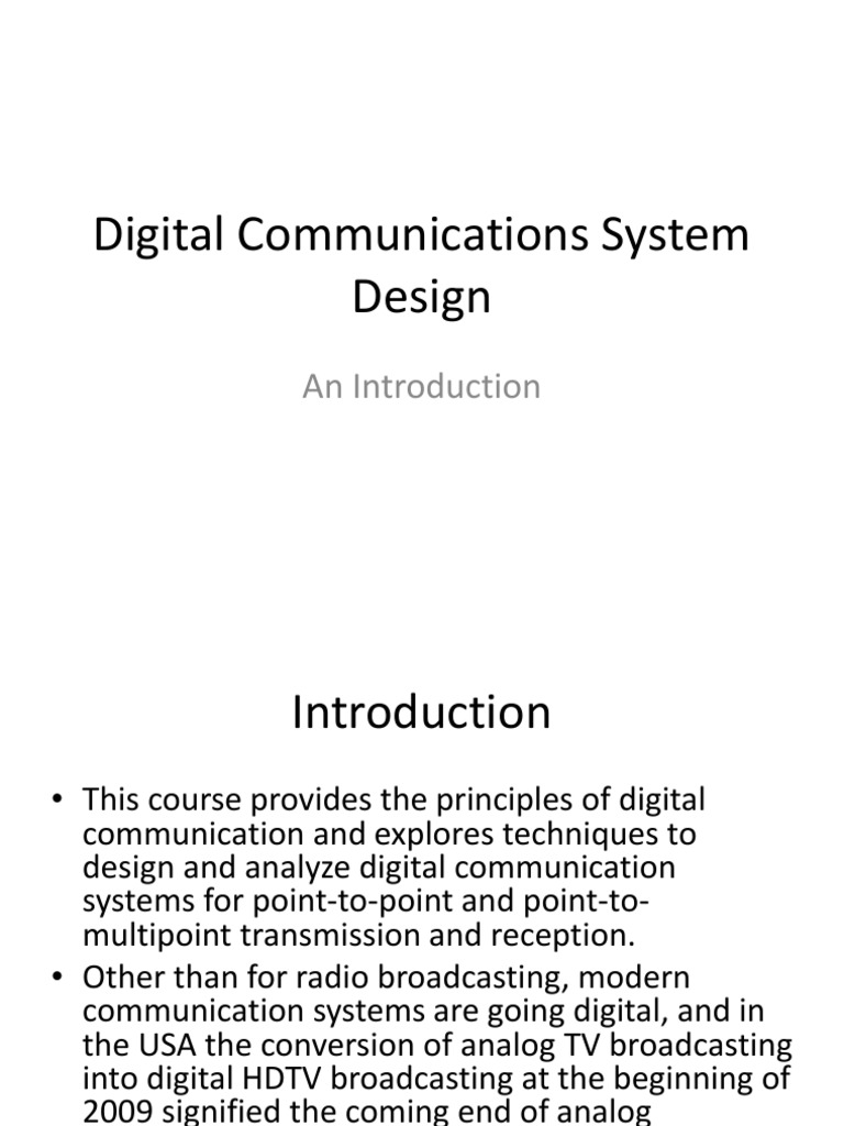 Digital Communications System Design - An Introduction | Download Free ...